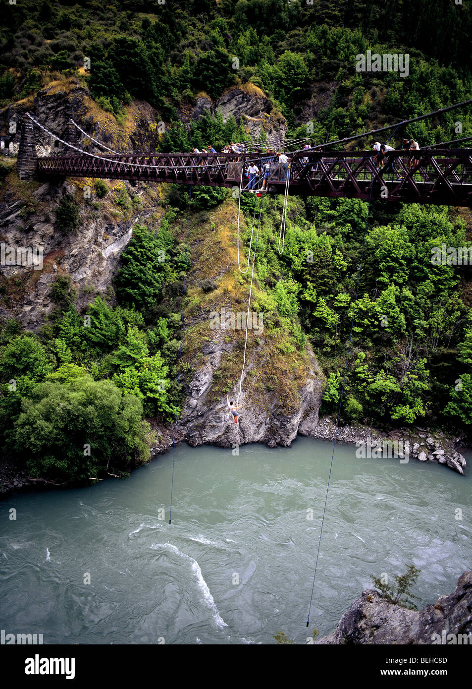 Bungy jumping and Kawarau bridge Queenstown South Island New Zealand ...