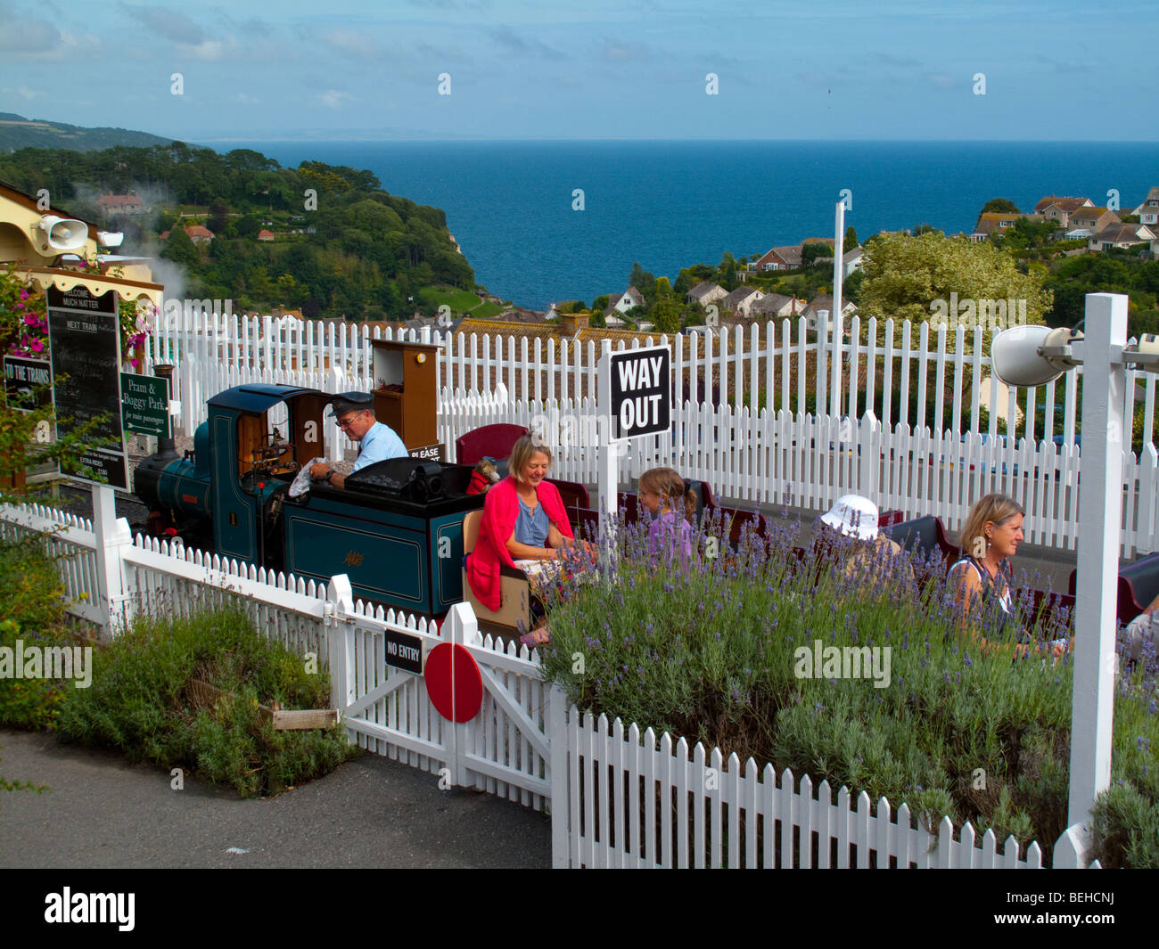Pecorama miniature steam railway in Beer, Devon Stock Photo - Alamy
