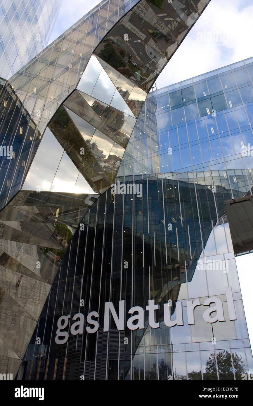 gas natural building barcelona city centre catalonia spain europe Stock ...