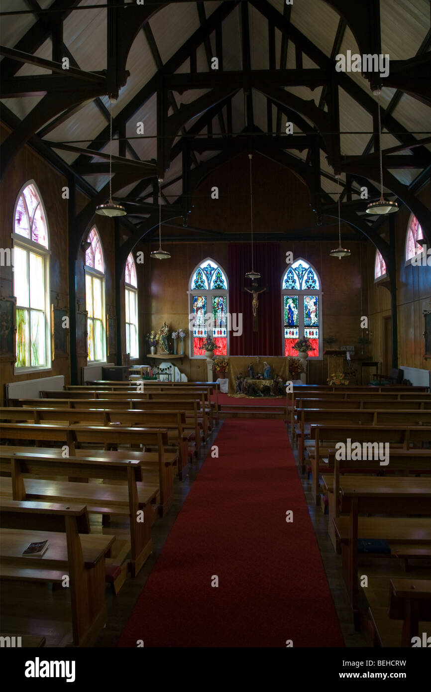 Interior of St Mary's Catholic Church, Stanley, Falkland Islands Stock ...