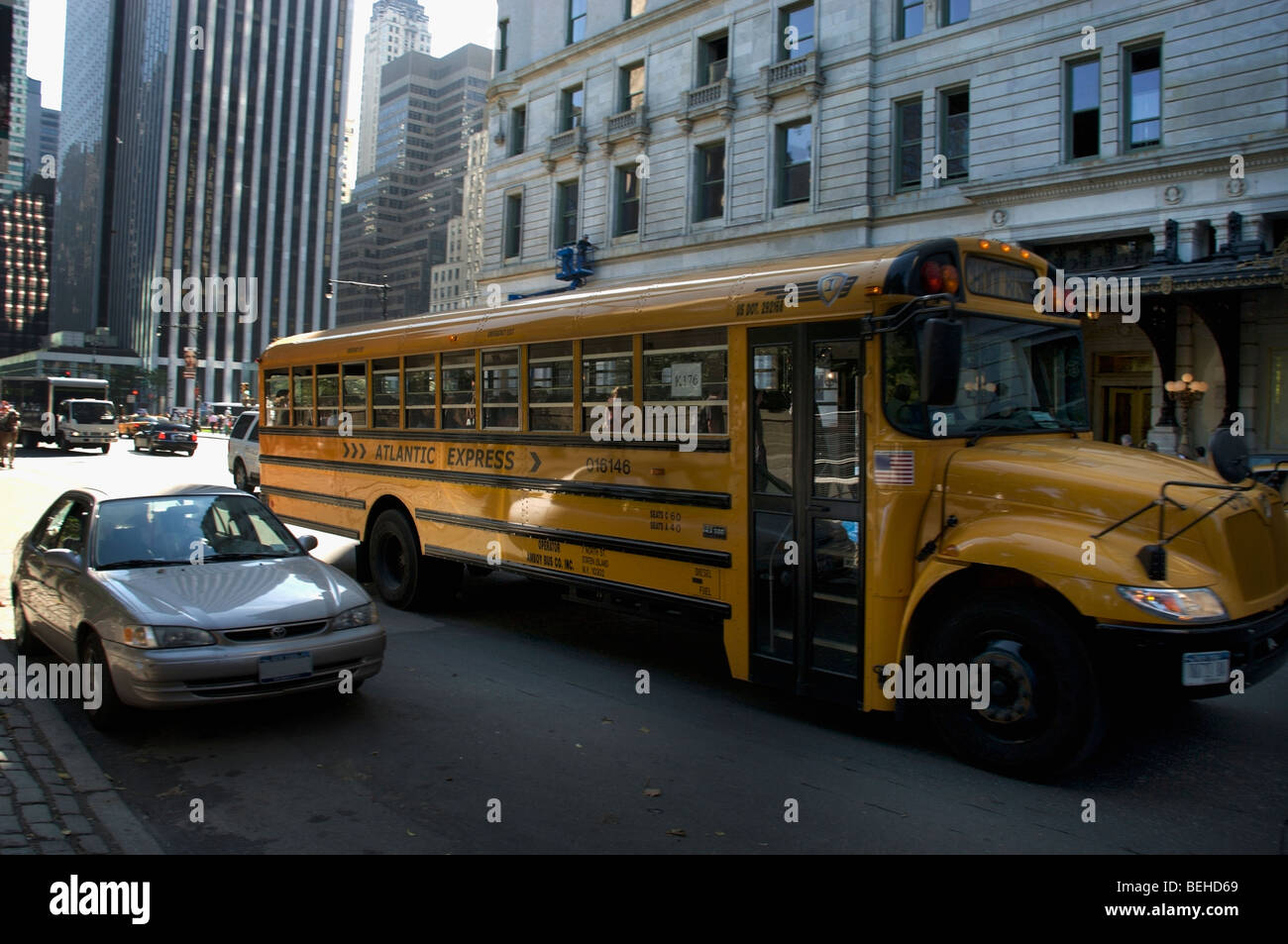 School bus on the road Stock Photo - Alamy