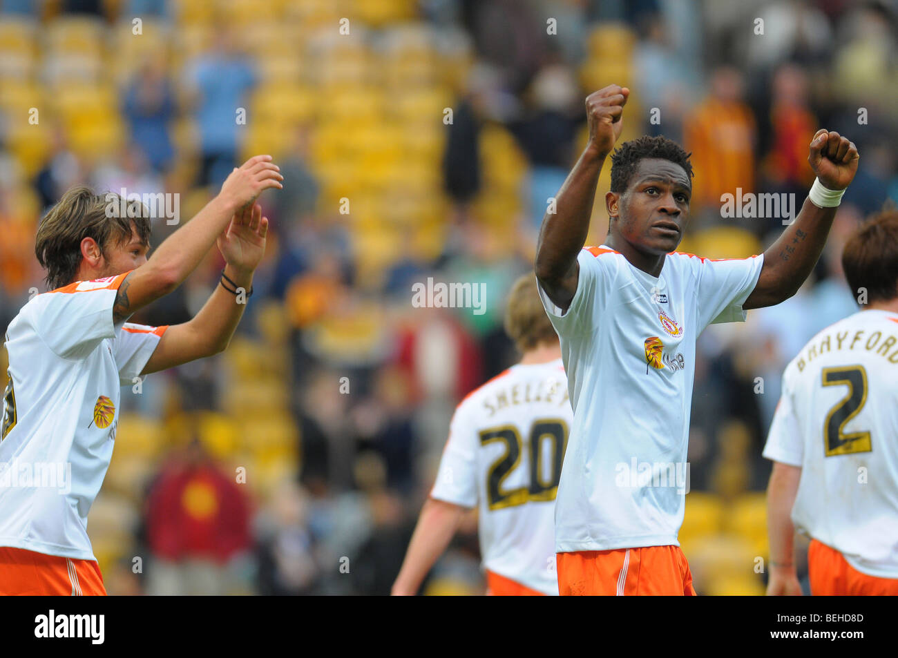 Crewe football players celebrates a win against bradford city Stock ...