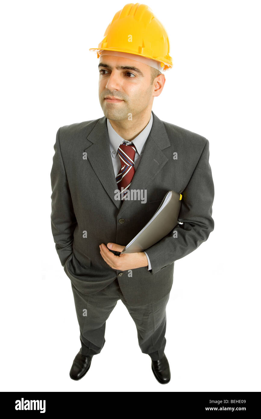 Man engineer in hardhat Cut Out Stock Images & Pictures - Alamy