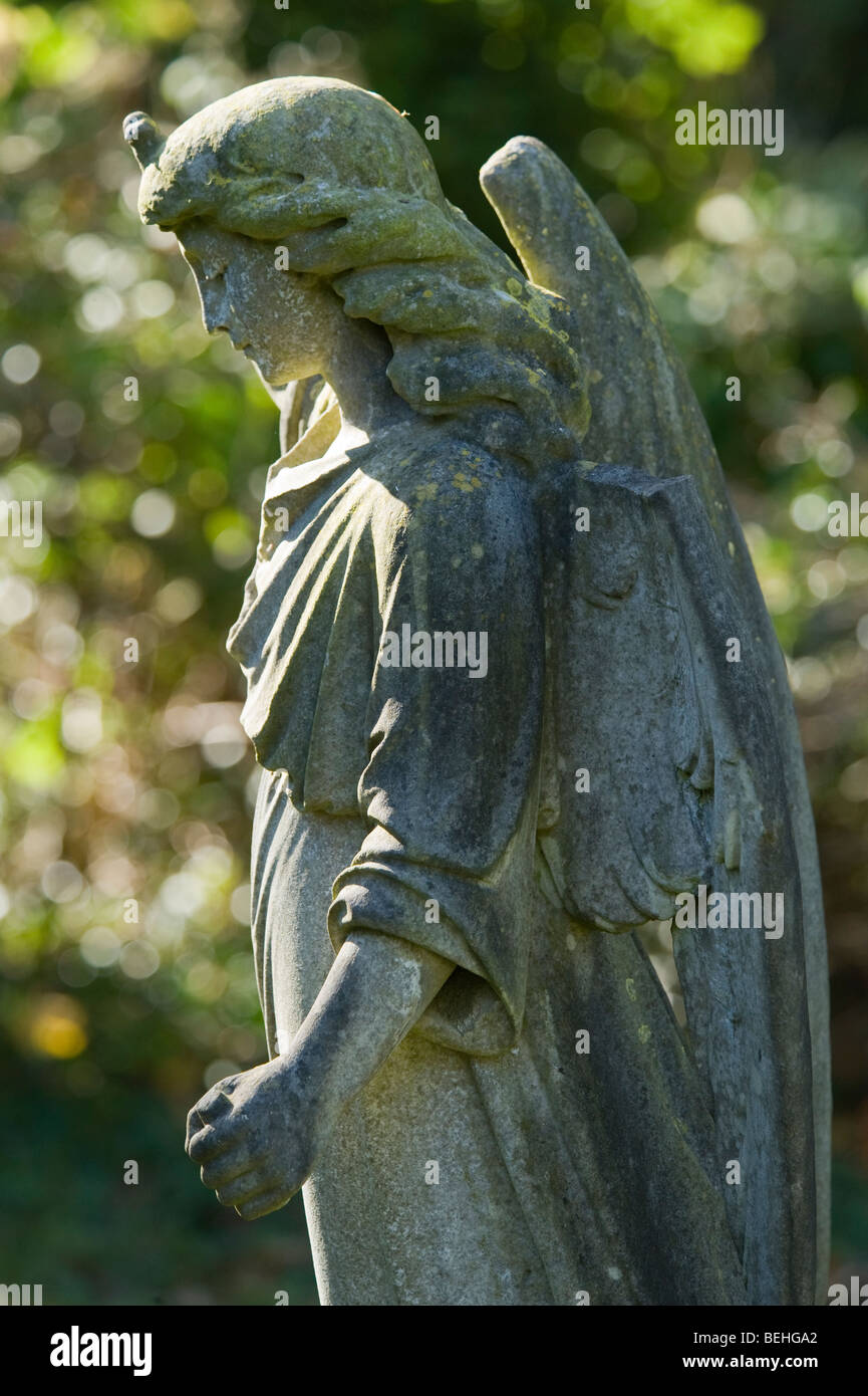 stone carving of angel, graveyard Stock Photo - Alamy