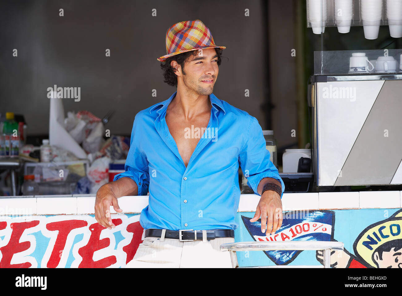 Man leaning against bar hi-res stock photography and images - Alamy