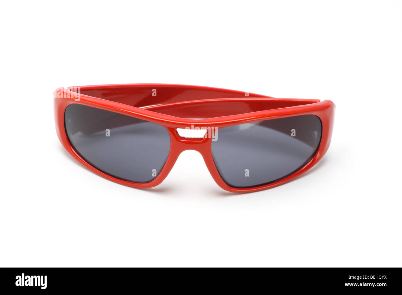 Red sunglasses on white background Stock Photo - Alamy