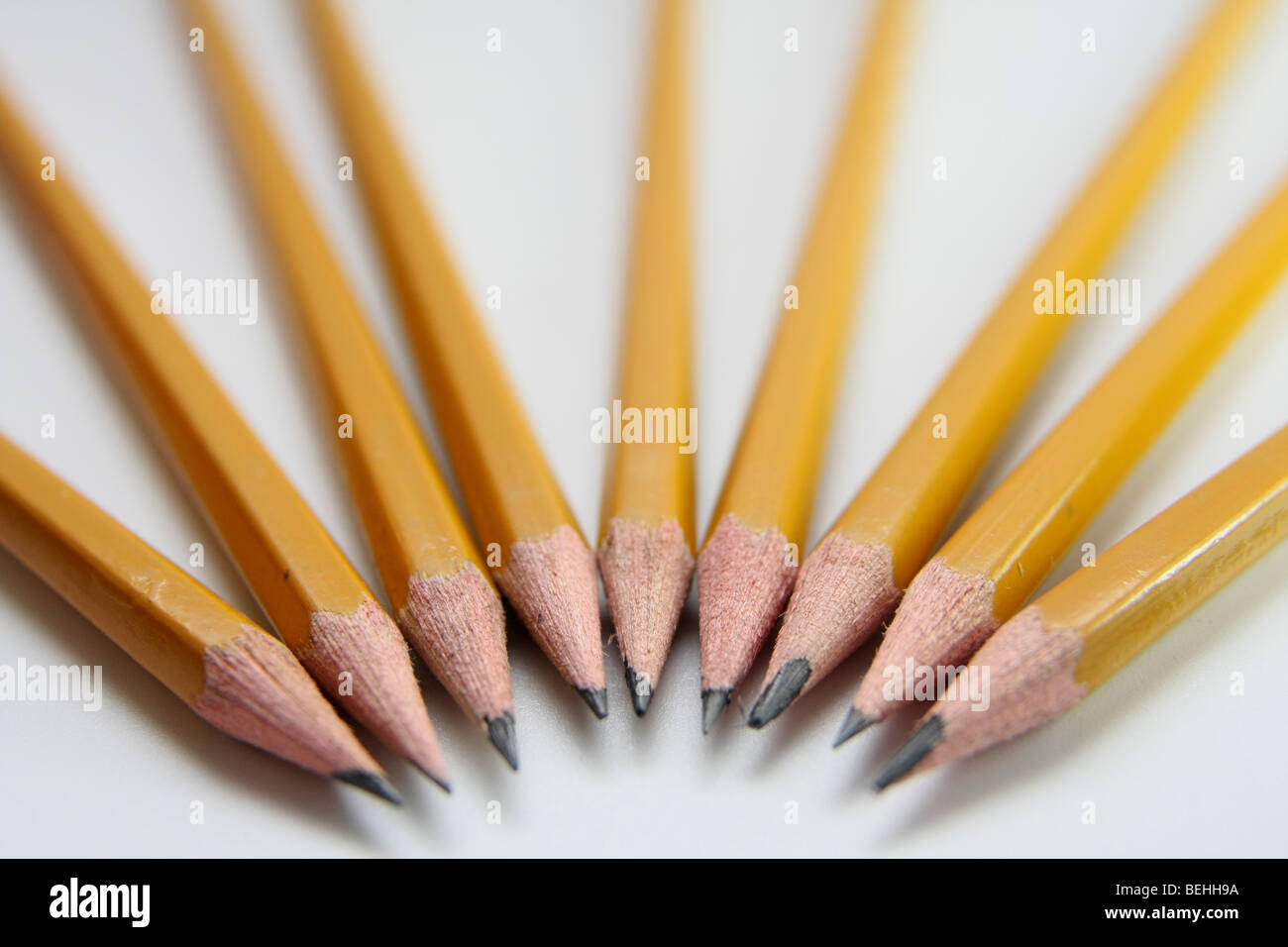 Cutout of sharp pencils on white background Stock Photo - Alamy