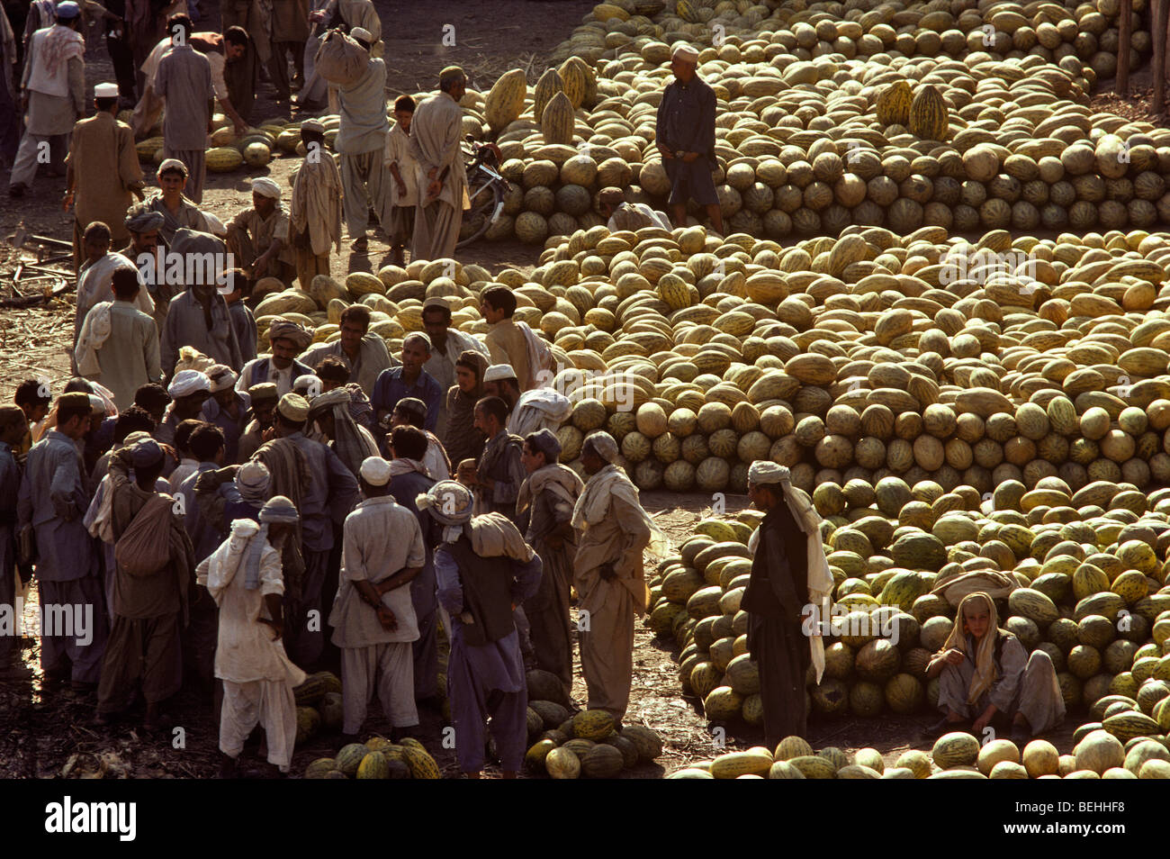 Kabul melon market in Peshawar bazaar, Northwest Frontier, Pakistan ...