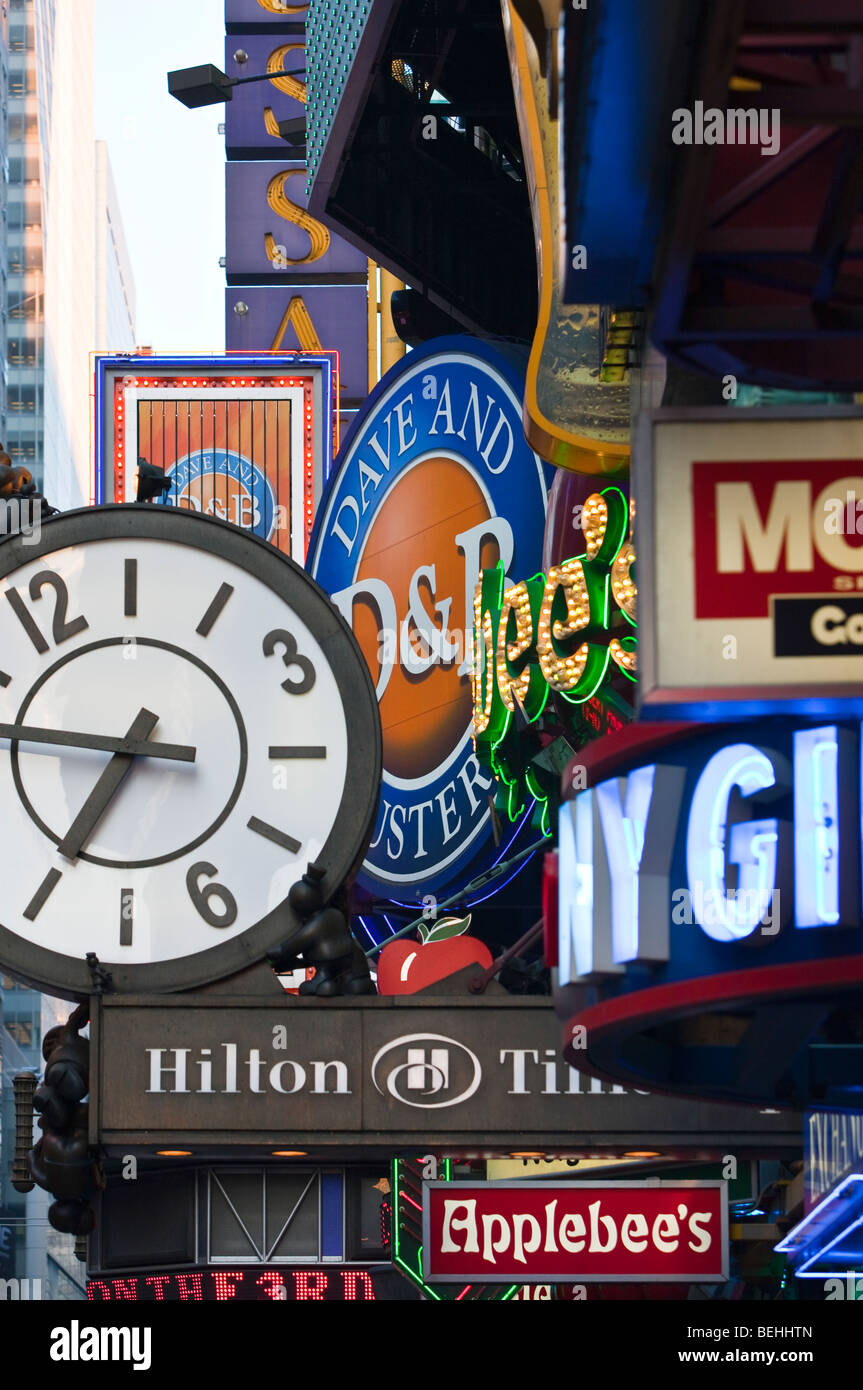 U.S.A., New York,Manhattan,luminous signs in Times Square area Stock ...