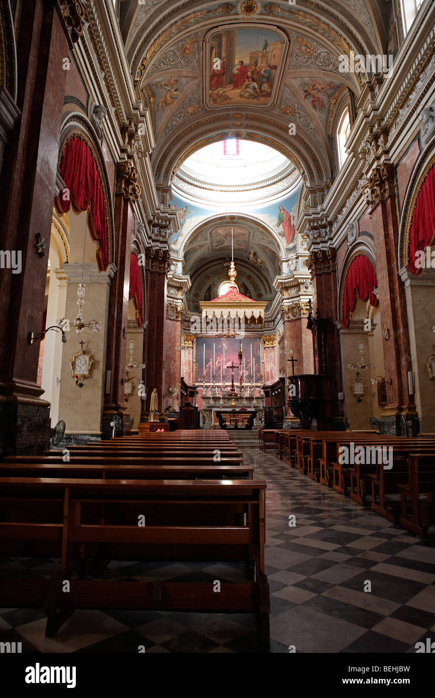 Interior of Church of St Laurence (San Lawrenz), Vittoriosa, Malta ...