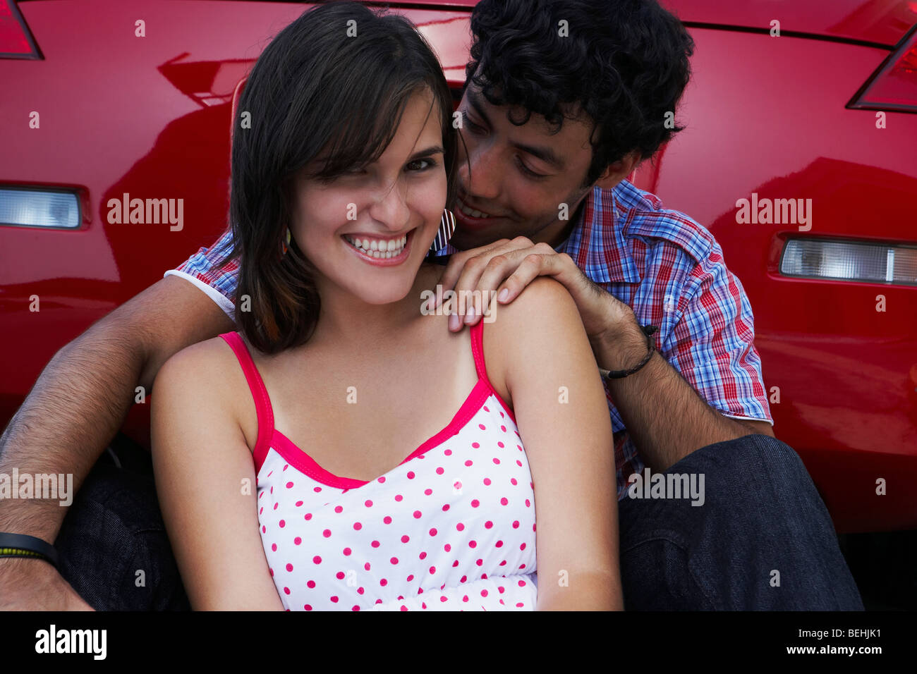 Couple flirting in car hi-res stock photography and images - Alamy