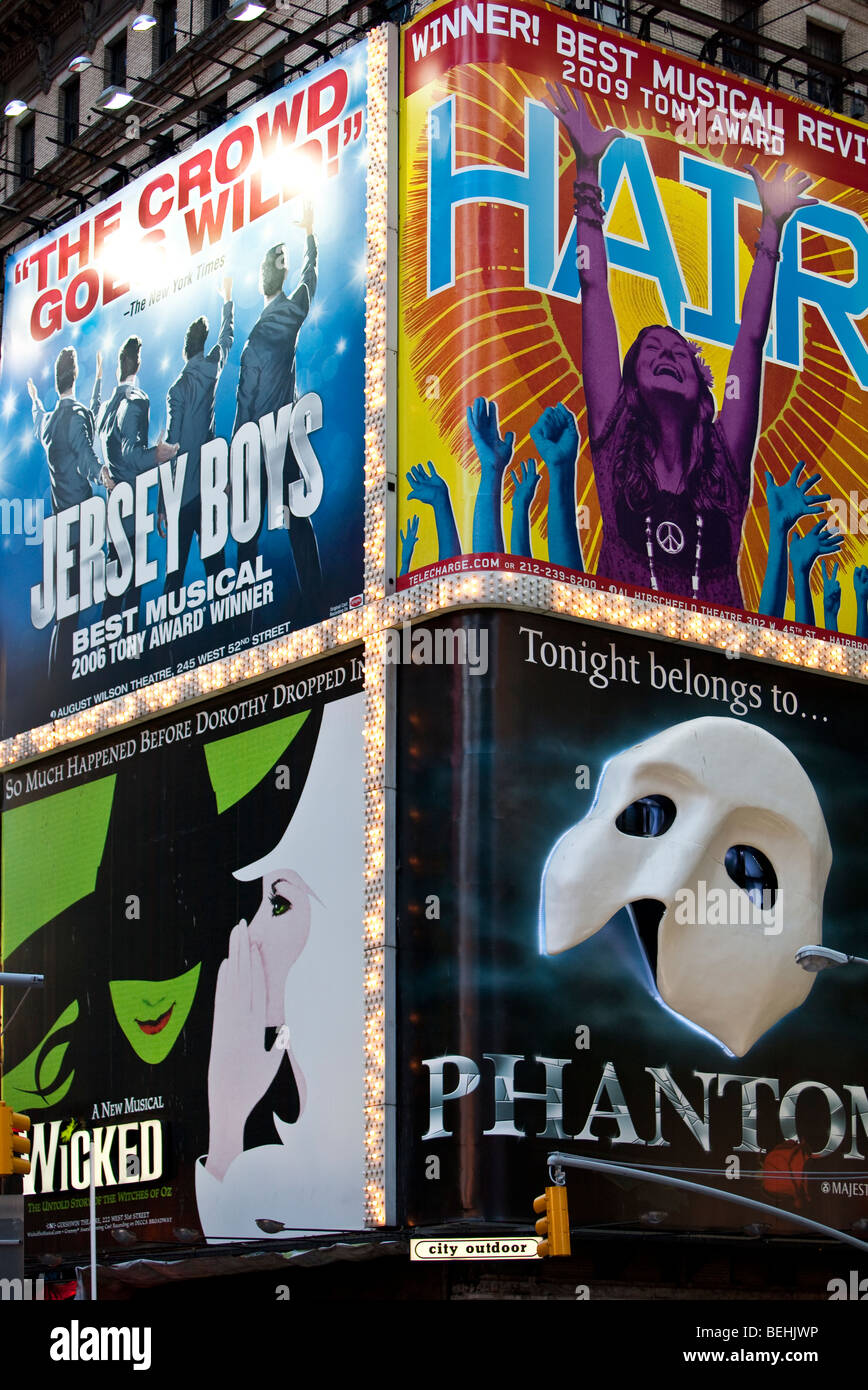 U.S.A., New York,Manhattan,luminous signs in Times Square area Stock ...