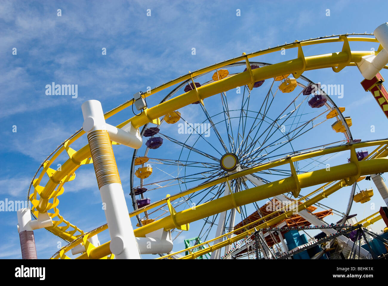 Rides on Santa Monica Pier, California Stock Photo - Alamy