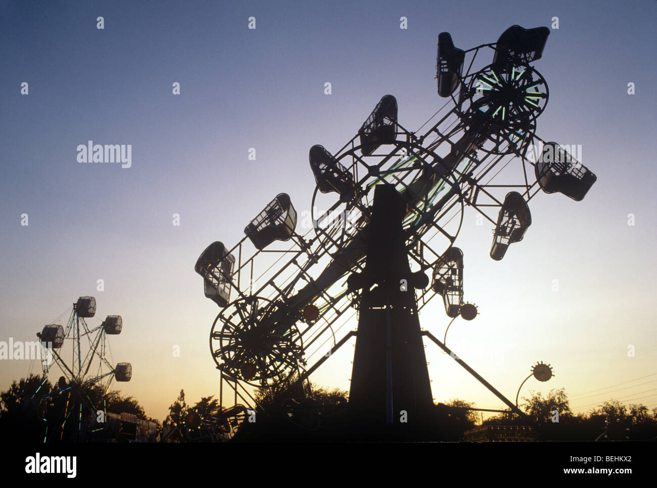 Rides at County Fair Stock Photo - Alamy