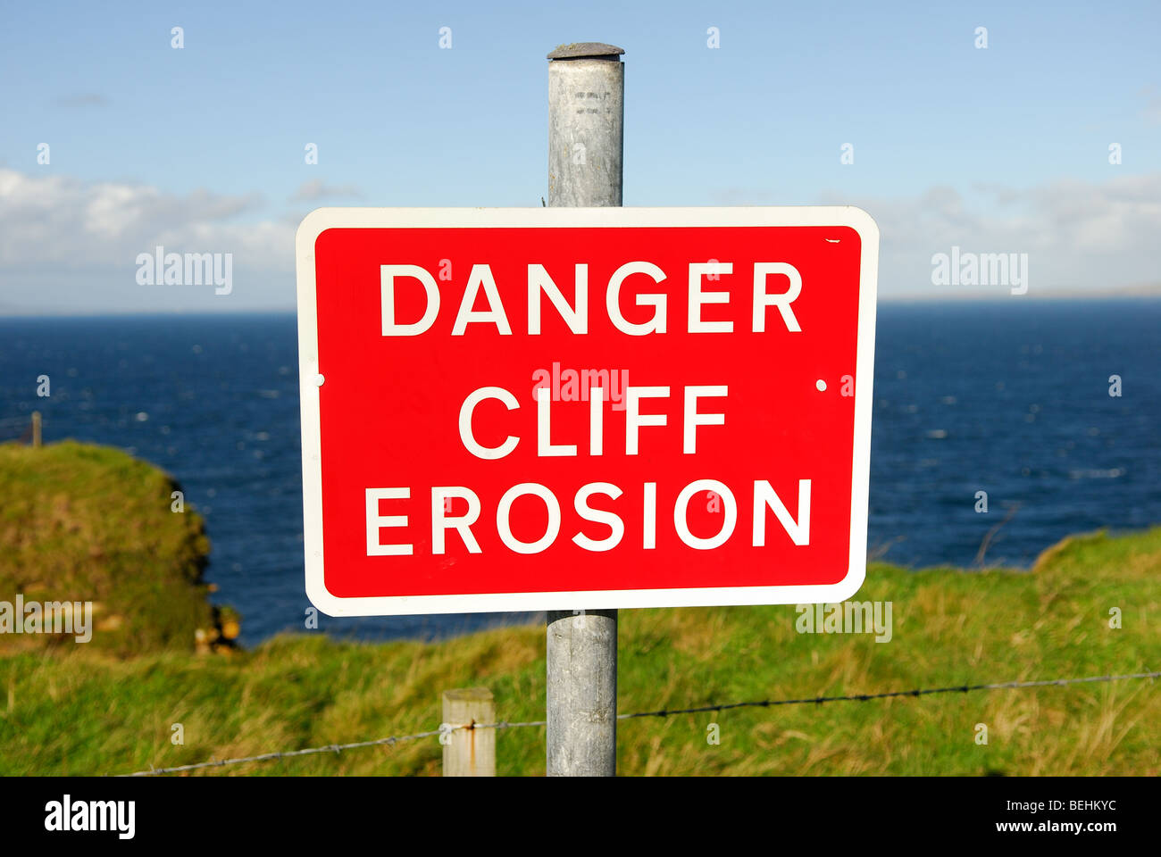 Coastal Erosion Sign Stock Photo - Alamy
