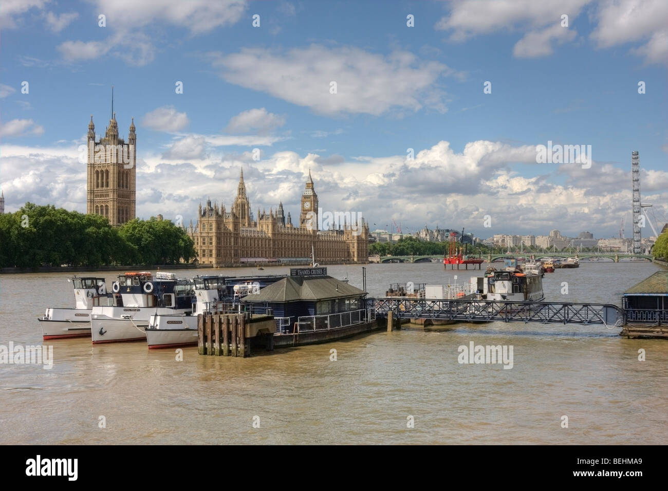 View of the River Thames and the Palace of Westminster from Lambeth ...