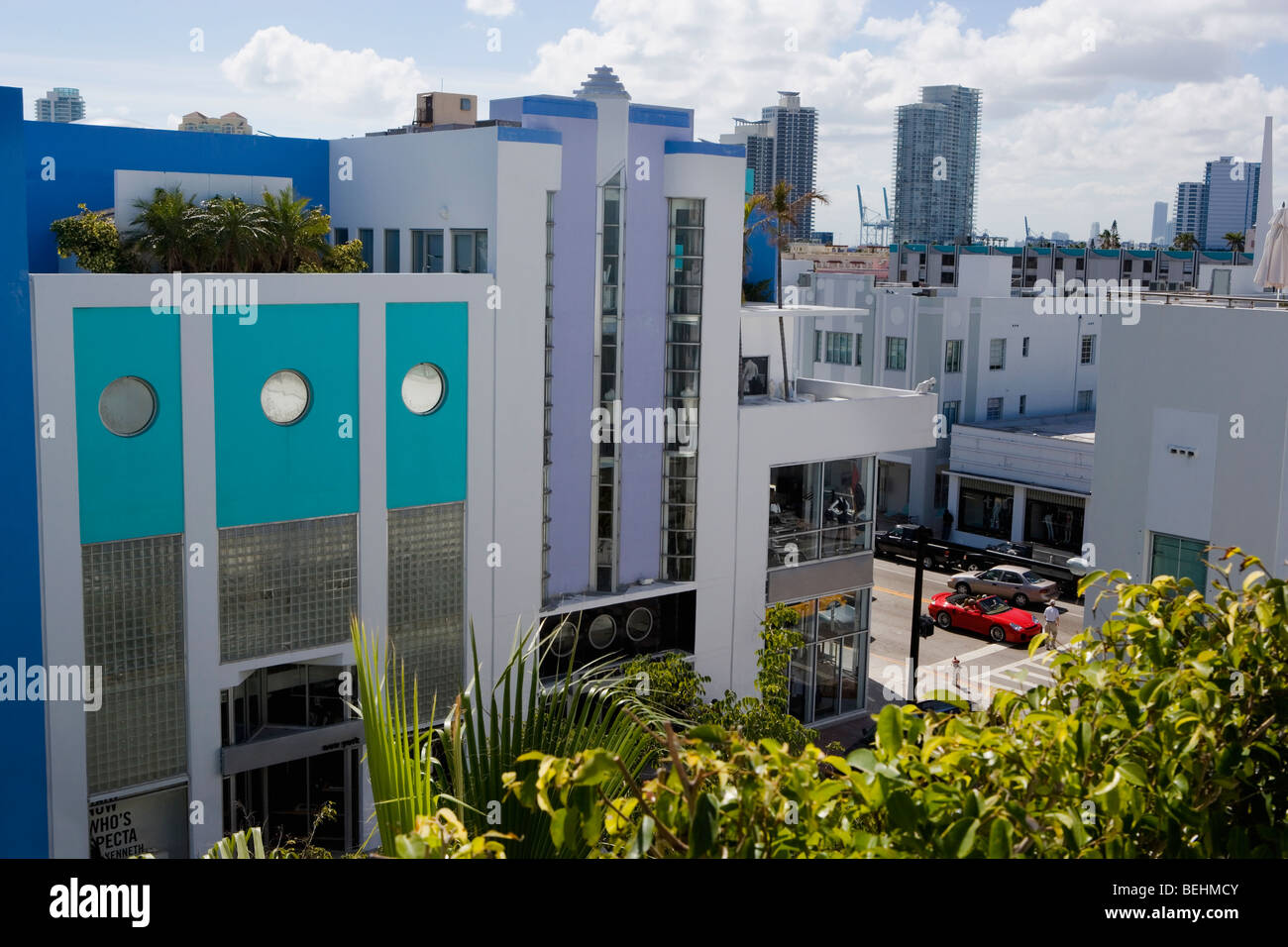 Overhead view of streets in South Beach, Miami, Florida Stock Photo - Alamy