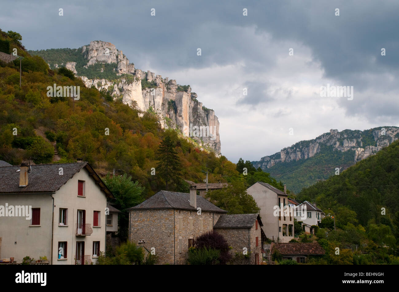 Le Rozier village, France Stock Photo - Alamy
