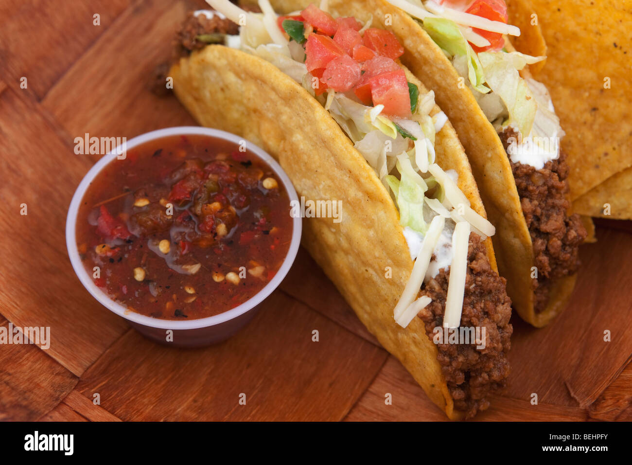 Mexican tacos angle view hi-res stock photography and images - Alamy