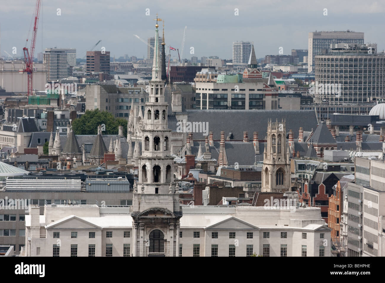 View of St Brides Church by Christopher Wren from St Paul's Cathedral ...