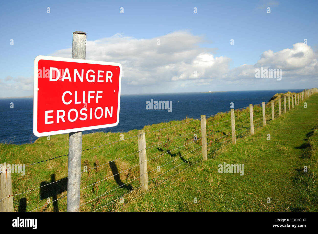Coastal Erosion Sign Stock Photo - Alamy
