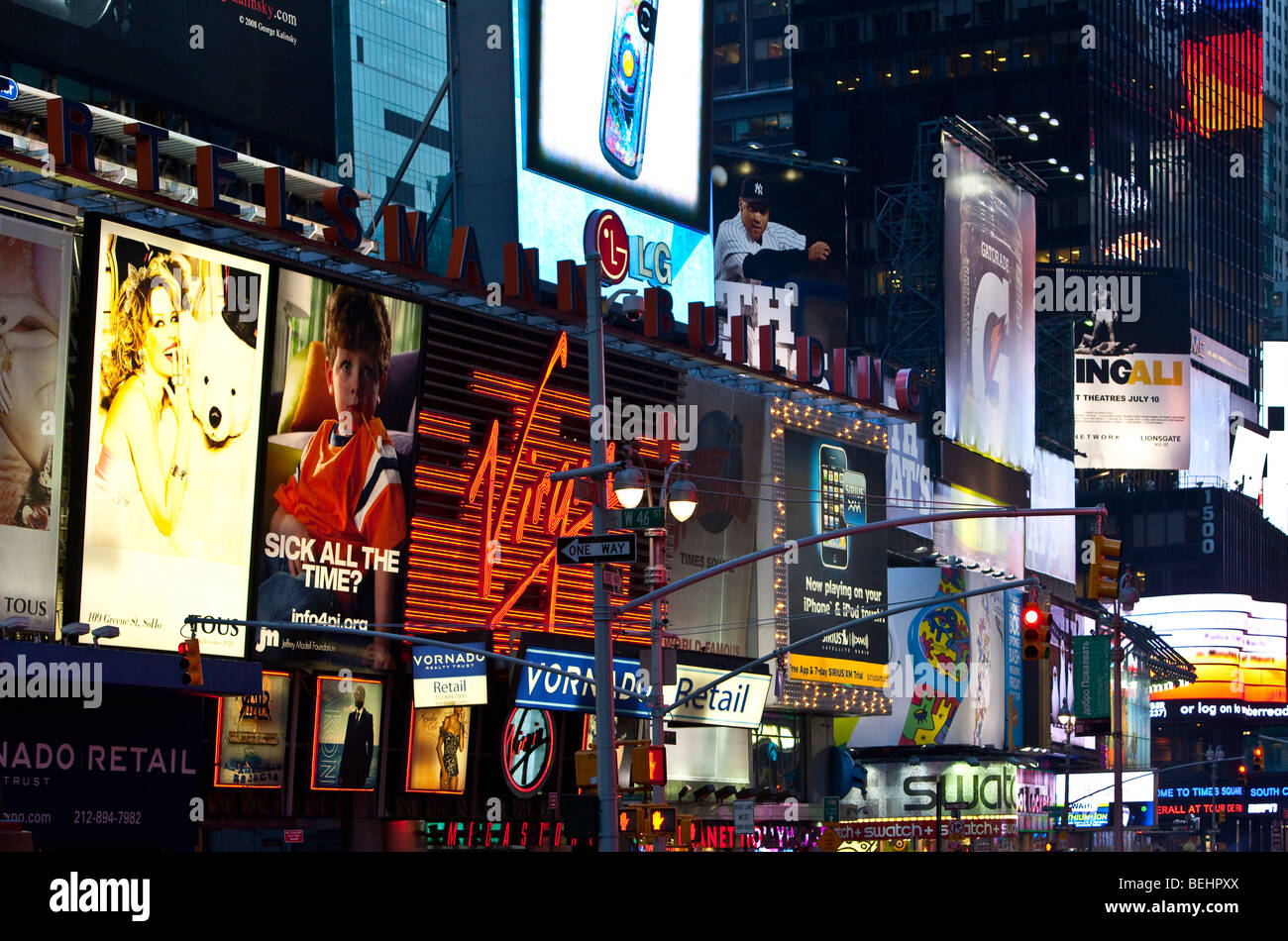 U.S.A., New York,Manhattan,luminous signs in Times Square area Stock ...
