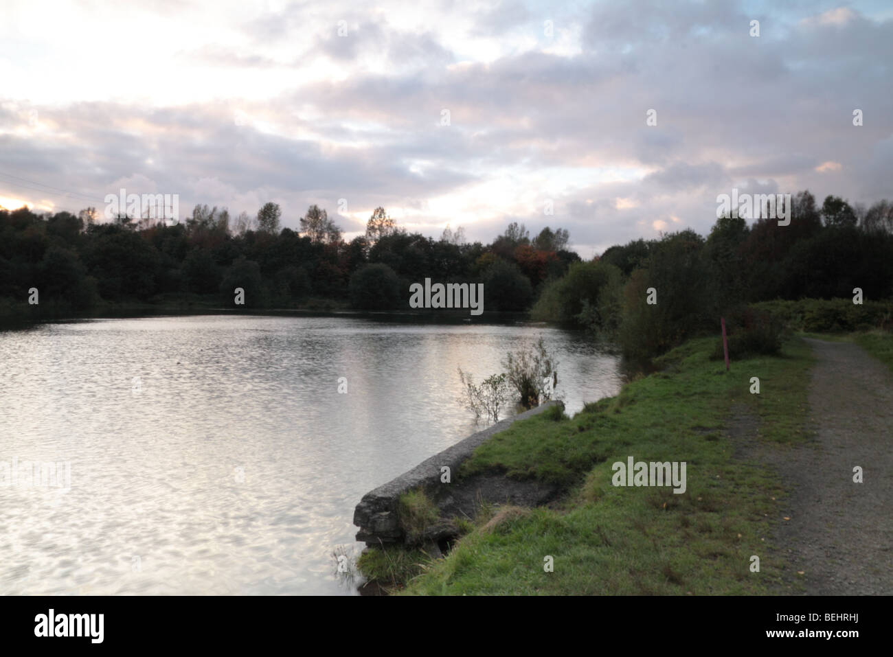 A lake in Alkrington Nature reserve Stock Photo - Alamy
