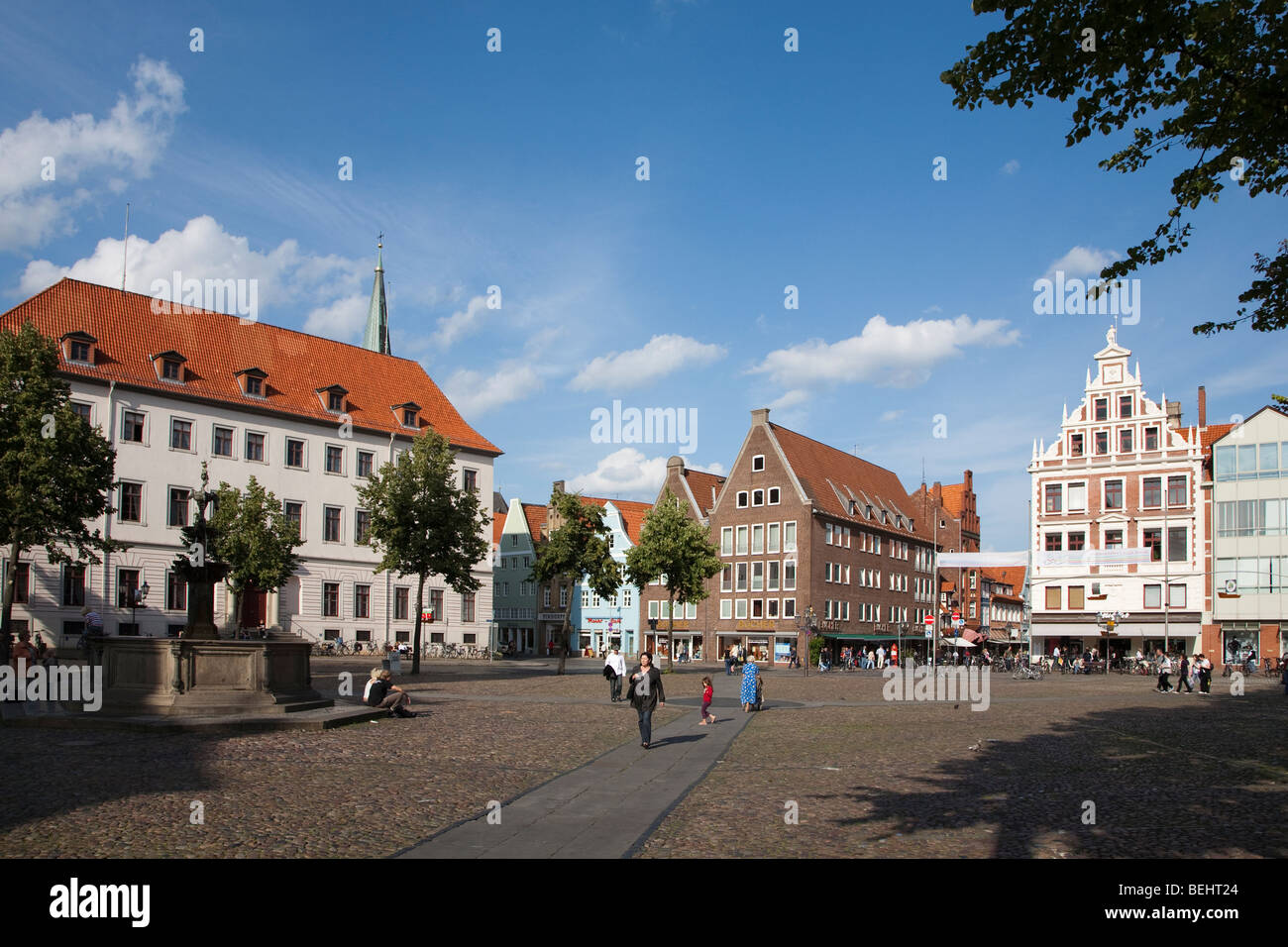 Town square Luneburg Germany Stock Photo - Alamy