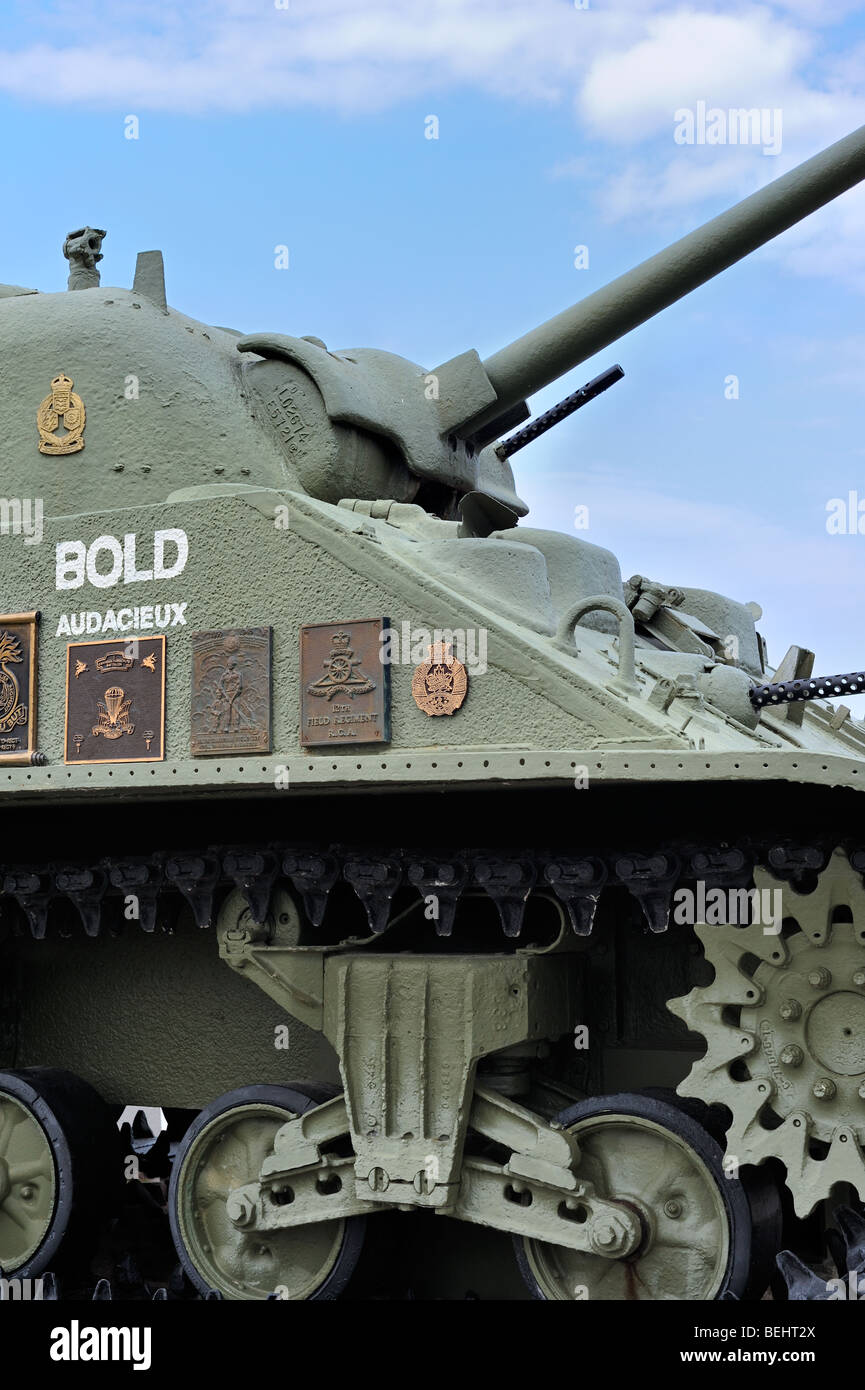 Second World War Two Sherman tank as WW2 monument near Juno Beach at ...