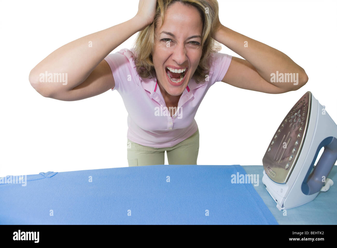Close-up of a woman shouting Stock Photo - Alamy