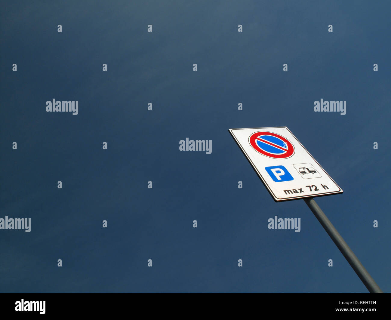 Sign for camper van or motorhome service and parking area in Italy ...