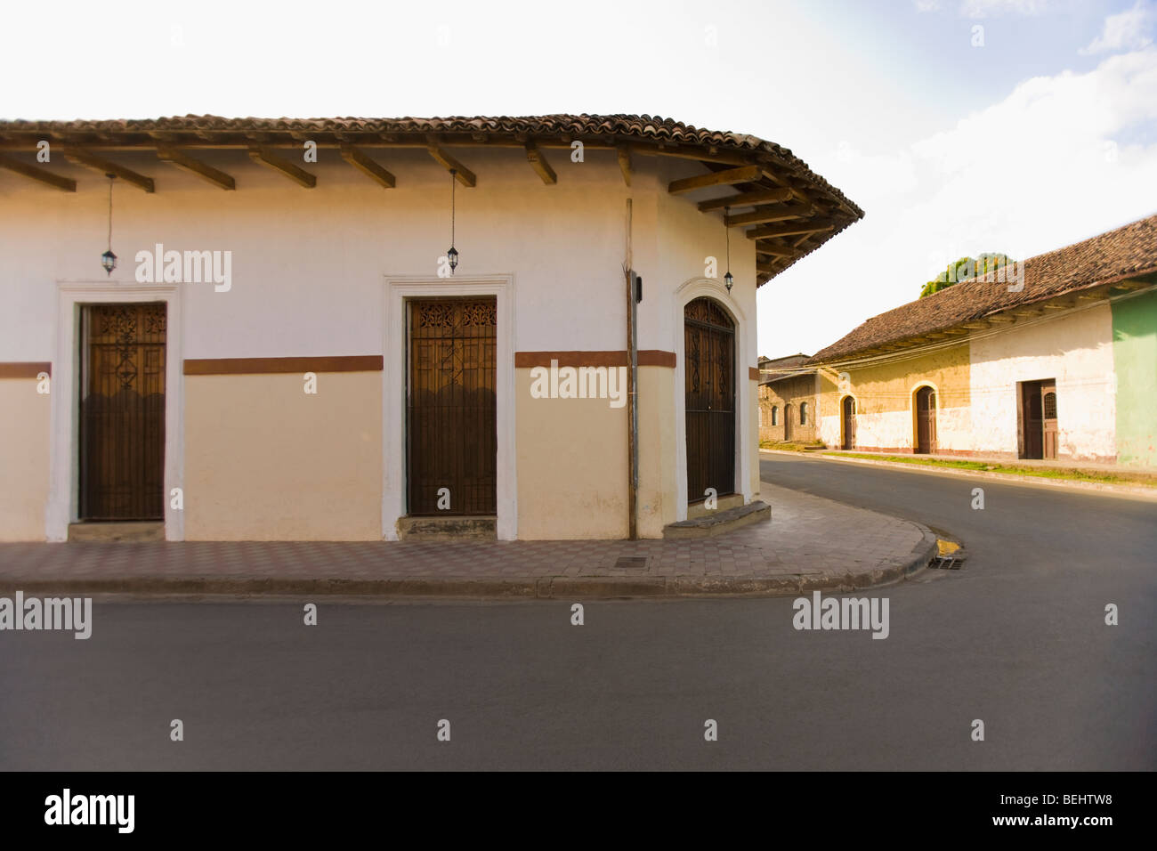 Buildings along a road, Mexico Stock Photo - Alamy