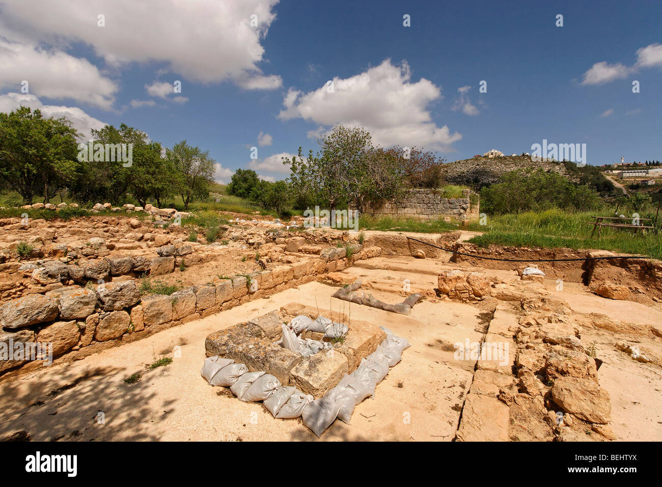 Samaria, ruins of the Byzantine Churches and a Muslim structure in Tel ...