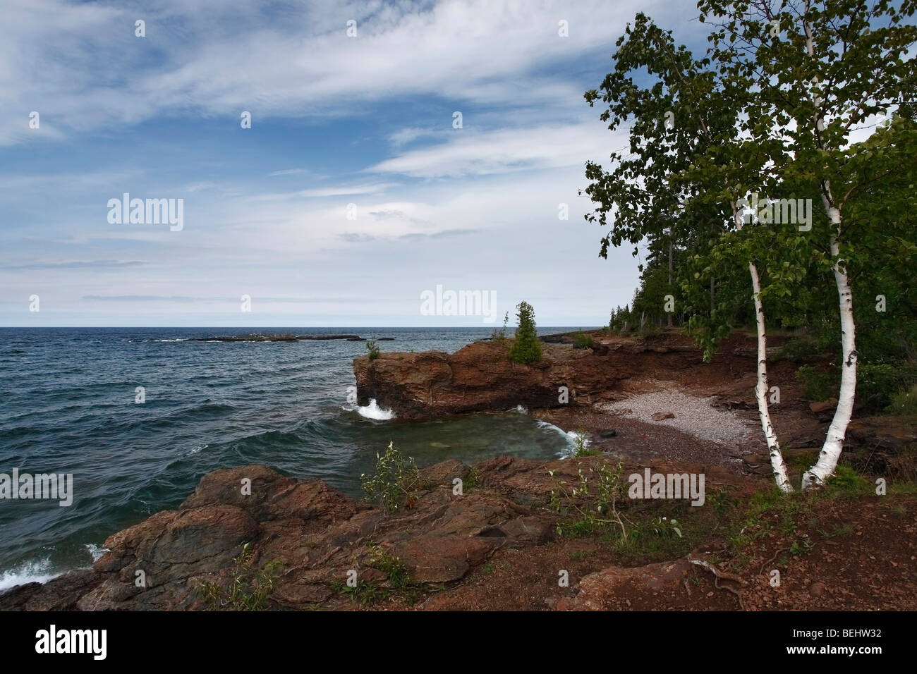 Lake Superior at Presque Isle State Park Michigan MI in USA US Great ...