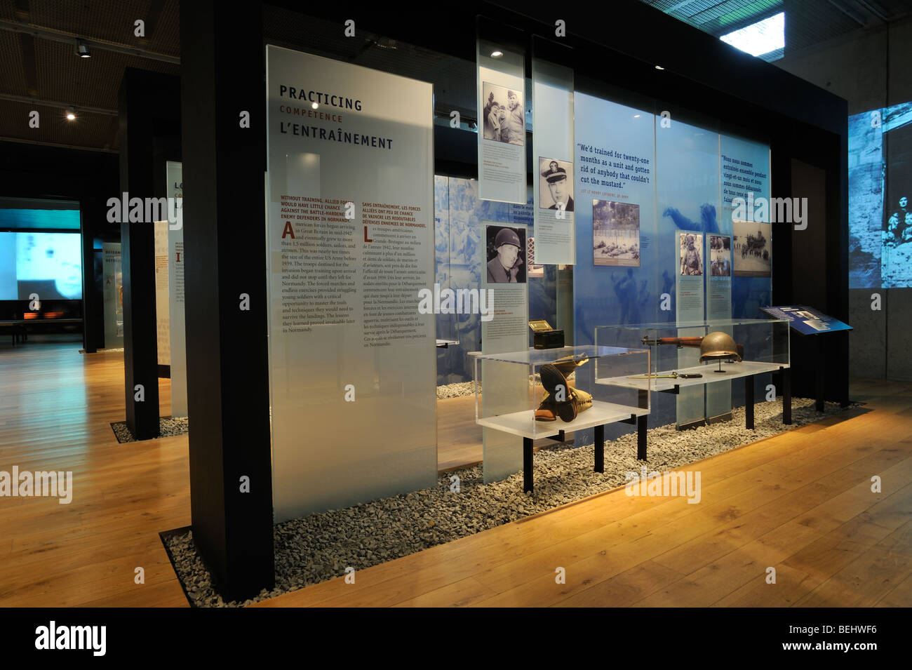 Interior of the WW2 museum at the Normandy American Cemetery and ...