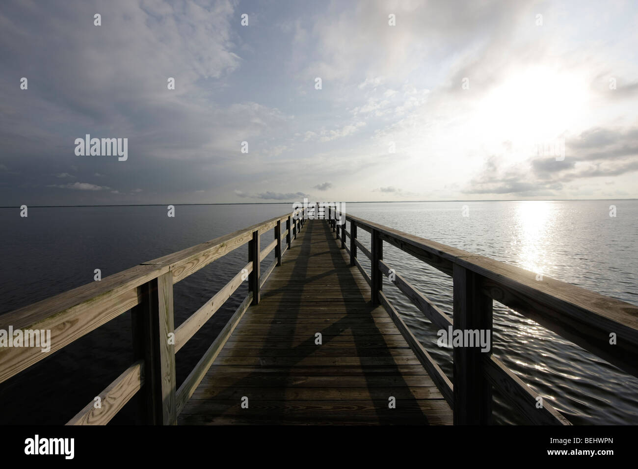 A dock in the Corolla section of the Outer Banks in North Carolina ...