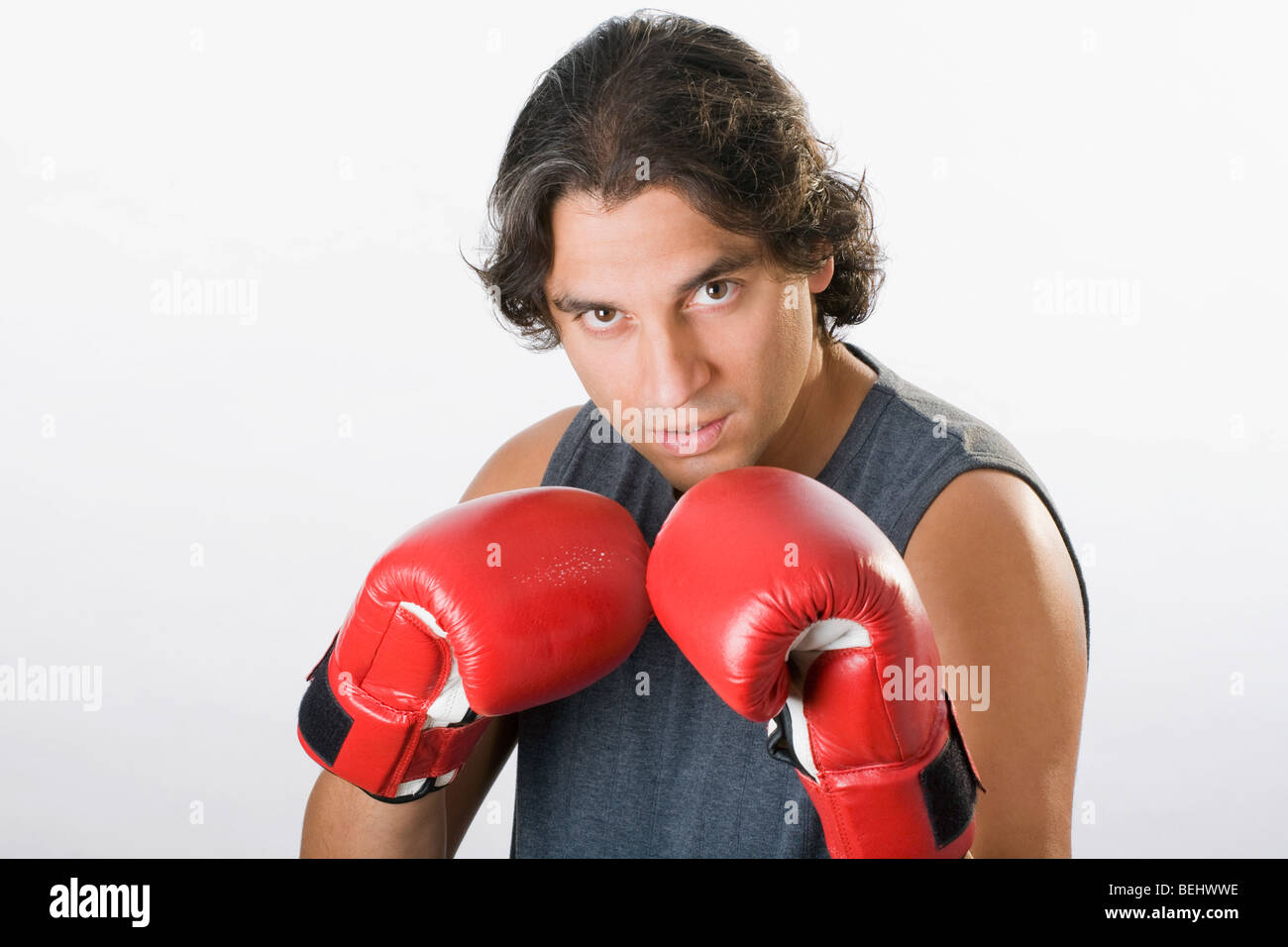 Boxer practicing boxing Stock Photo - Alamy