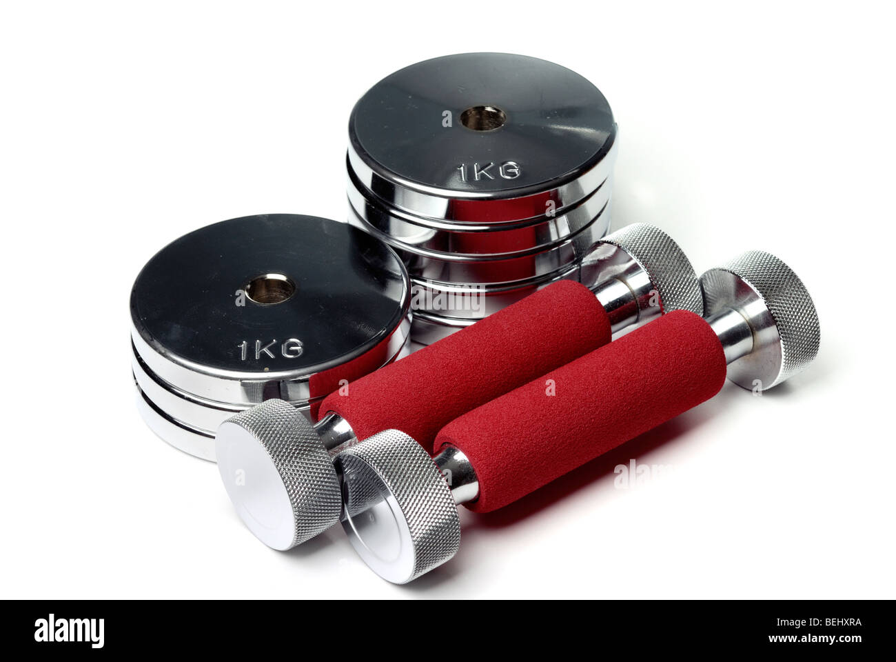 Barbells isolated on white background Stock Photo - Alamy