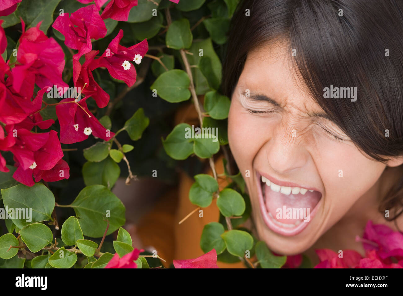 Close-up of a teenage girl shouting Stock Photo - Alamy