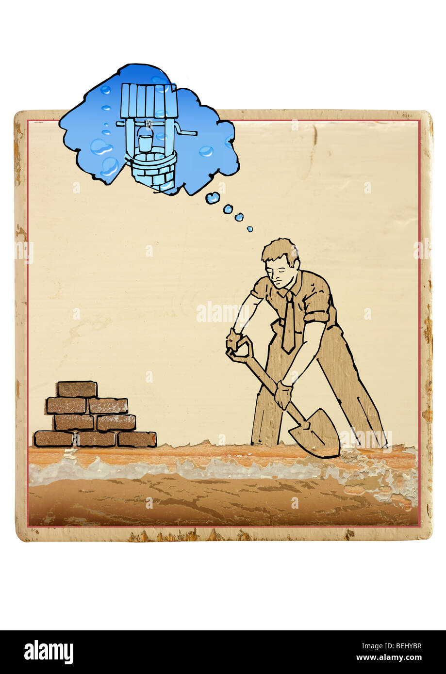 Man digging water well hi-res stock photography and images - Alamy