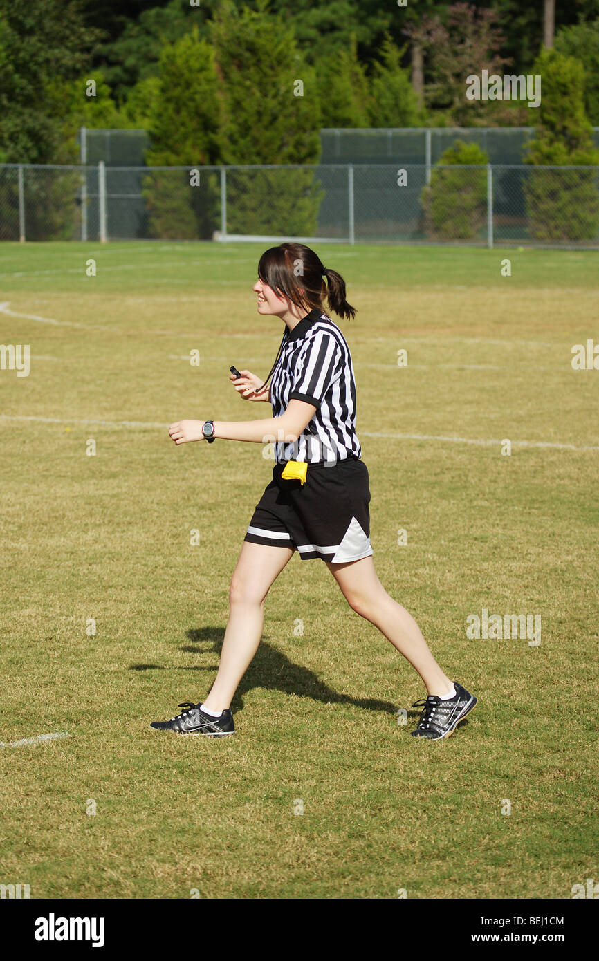 FEMALE REFEREE KEEPS AN EYE ON THE ACTION HIGH SCHOOL GIRLS LACROSSE ...