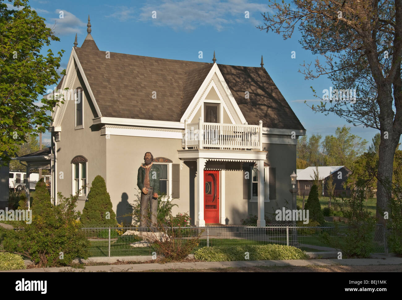 Utah Midway a Swiss themed town private residence wood sculpture Stock ...