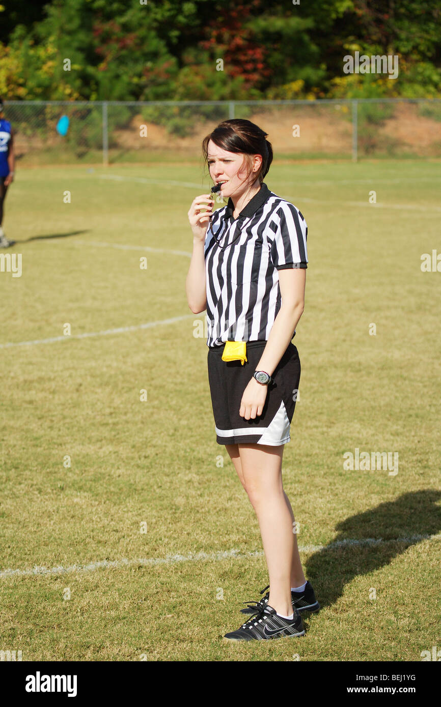 FEMALE REFEREE KEEPS AN EYE ON THE ACTION HIGH SCHOOL GIRLS LACROSSE ...