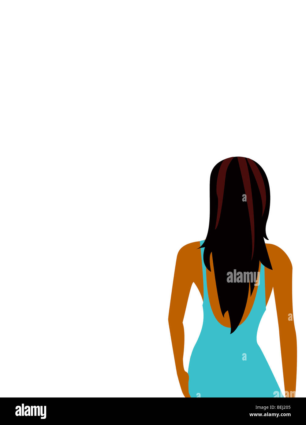 Back view of woman, illustration Stock Photo - Alamy