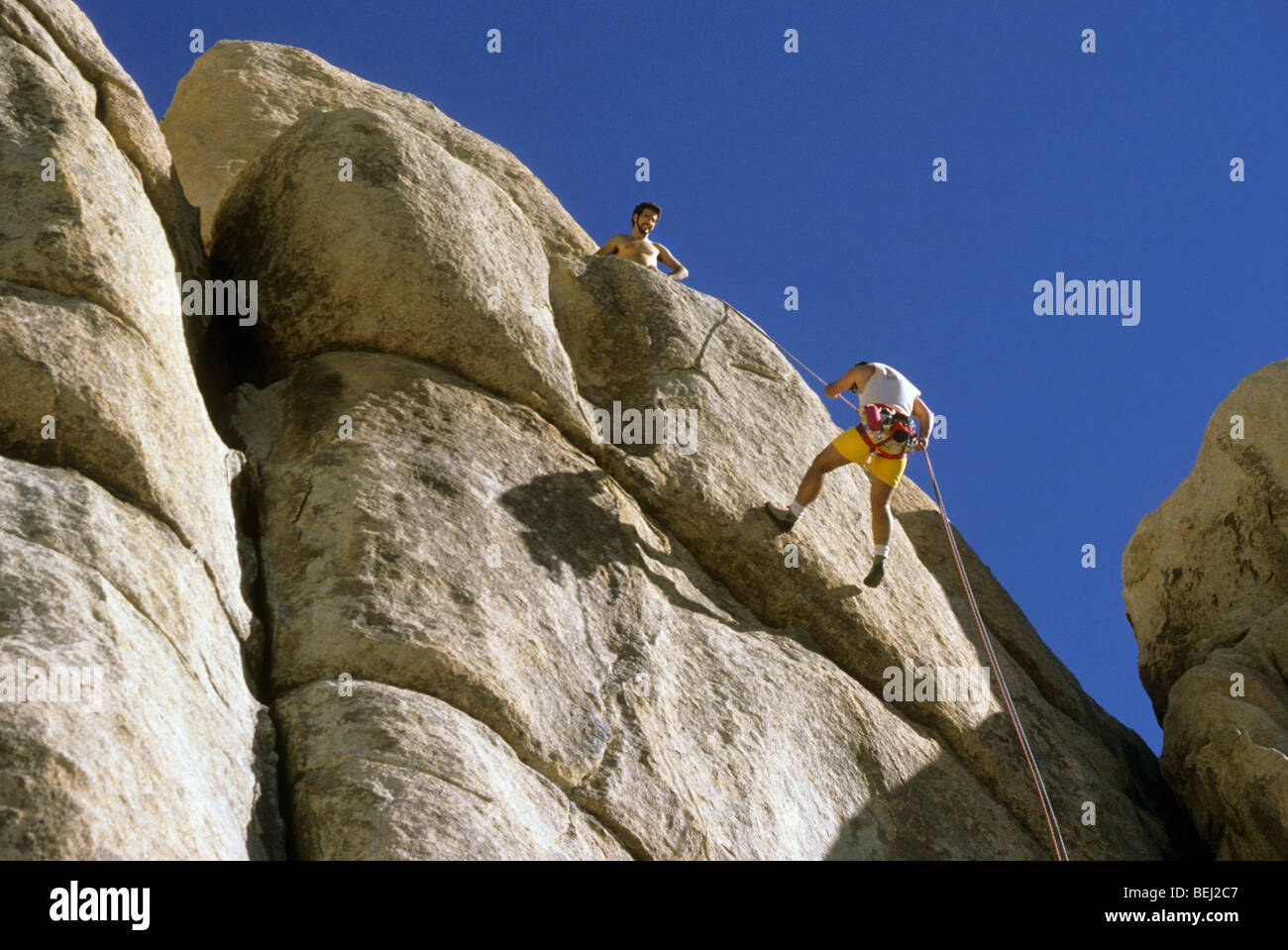 procedure rope belay rappel sandstone Yucca Tree National Monument park ...