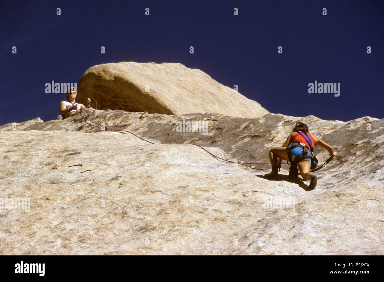 procedure rope belay rappel sandstone Yucca Tree National Monument park ...