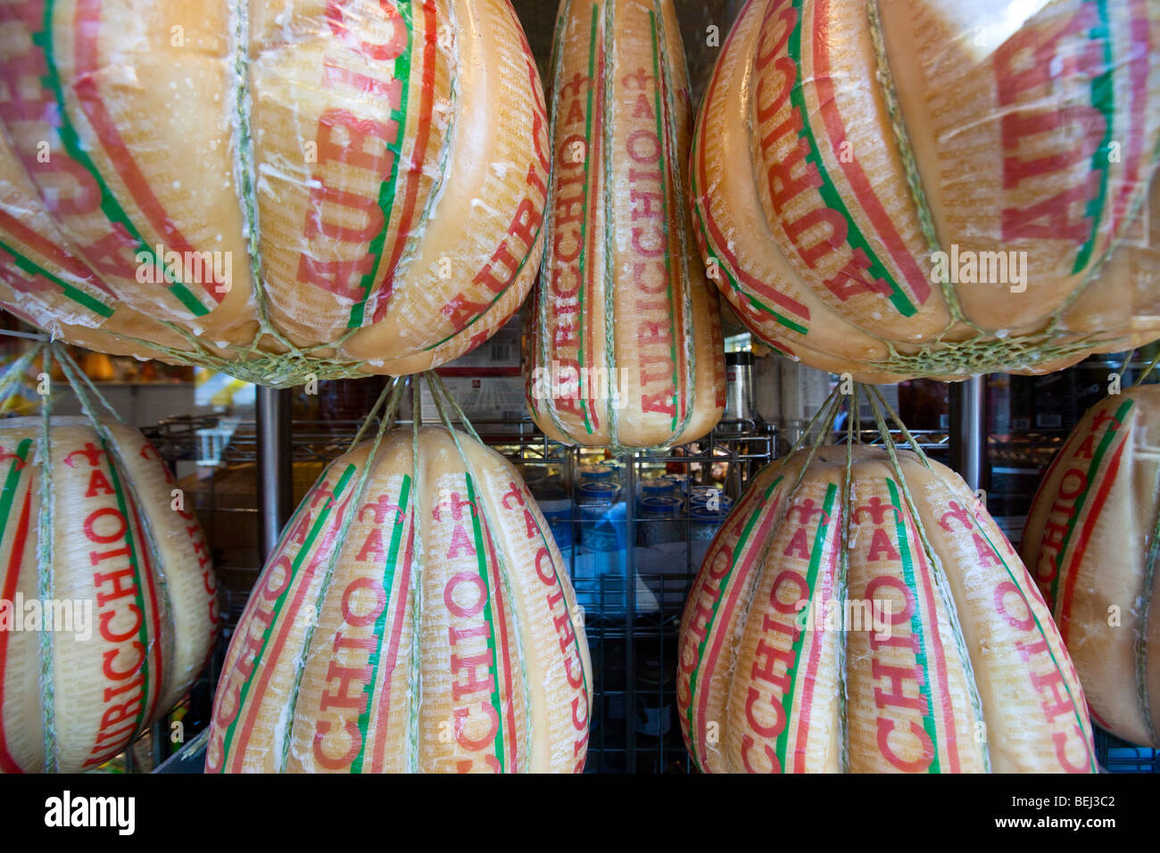 Auricchio Provolone Cheese in Di Palo's Italian Food Shop Window in ...