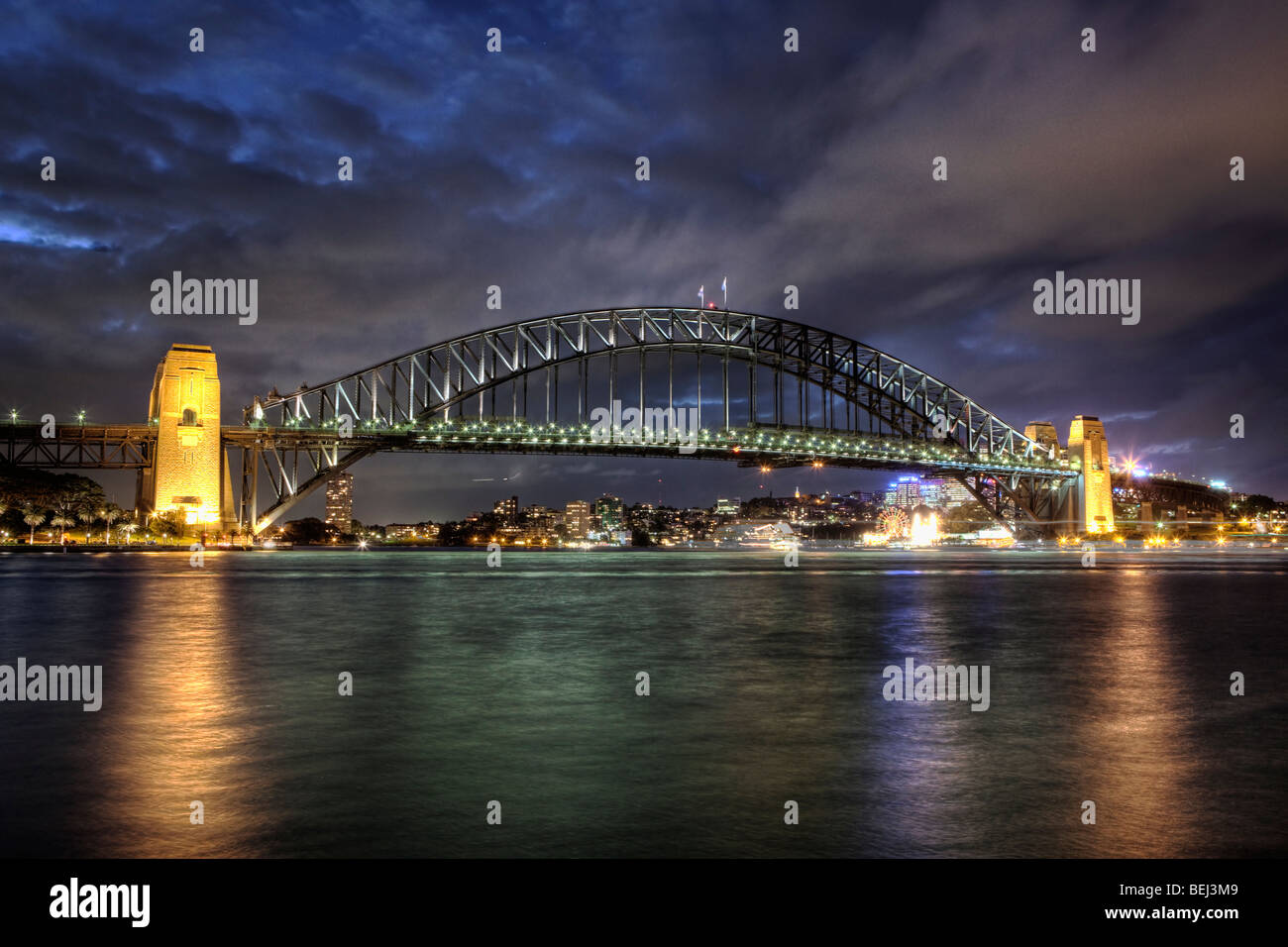 Lights are on sydney bridge hi-res stock photography and images - Alamy