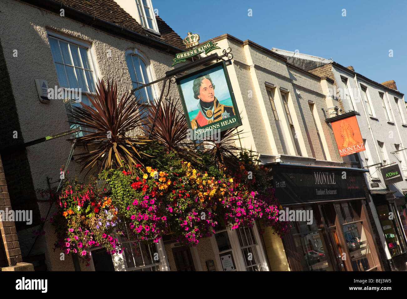England, Cambridgeshire, St Ives, Merryland, colourful floral display ...
