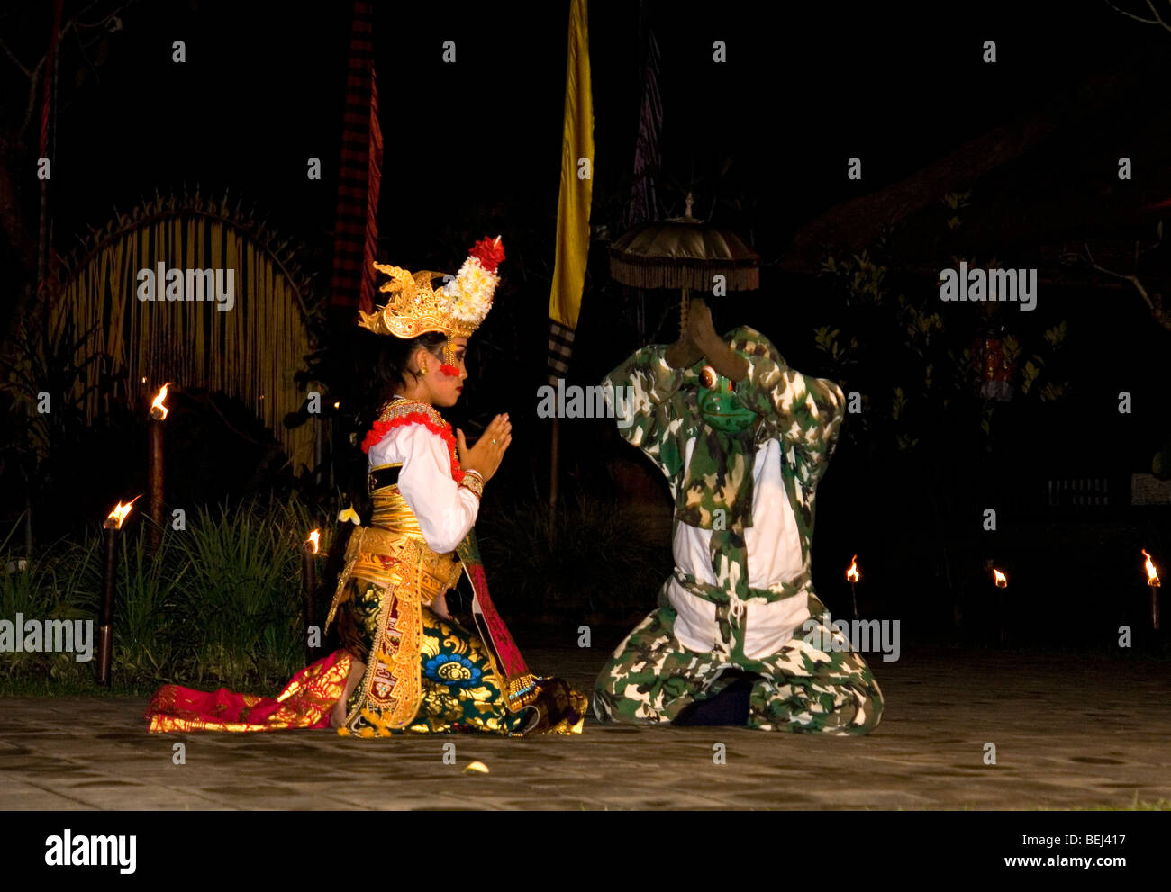 The Princess and the Prince Charming in the Frog dance (Bali). La ...